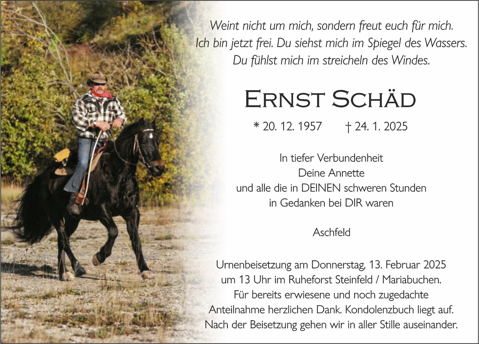 Totentafel | Bestattungen Pietät GmbH Ludwig Nicklaus & Söhne in Karlstadt