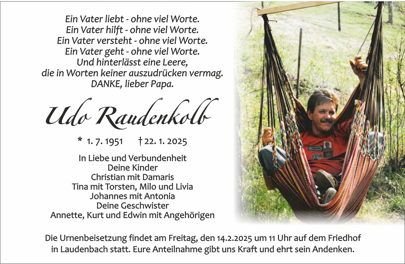 Totentafel | Bestattungen Pietät GmbH Ludwig Nicklaus & Söhne in Karlstadt