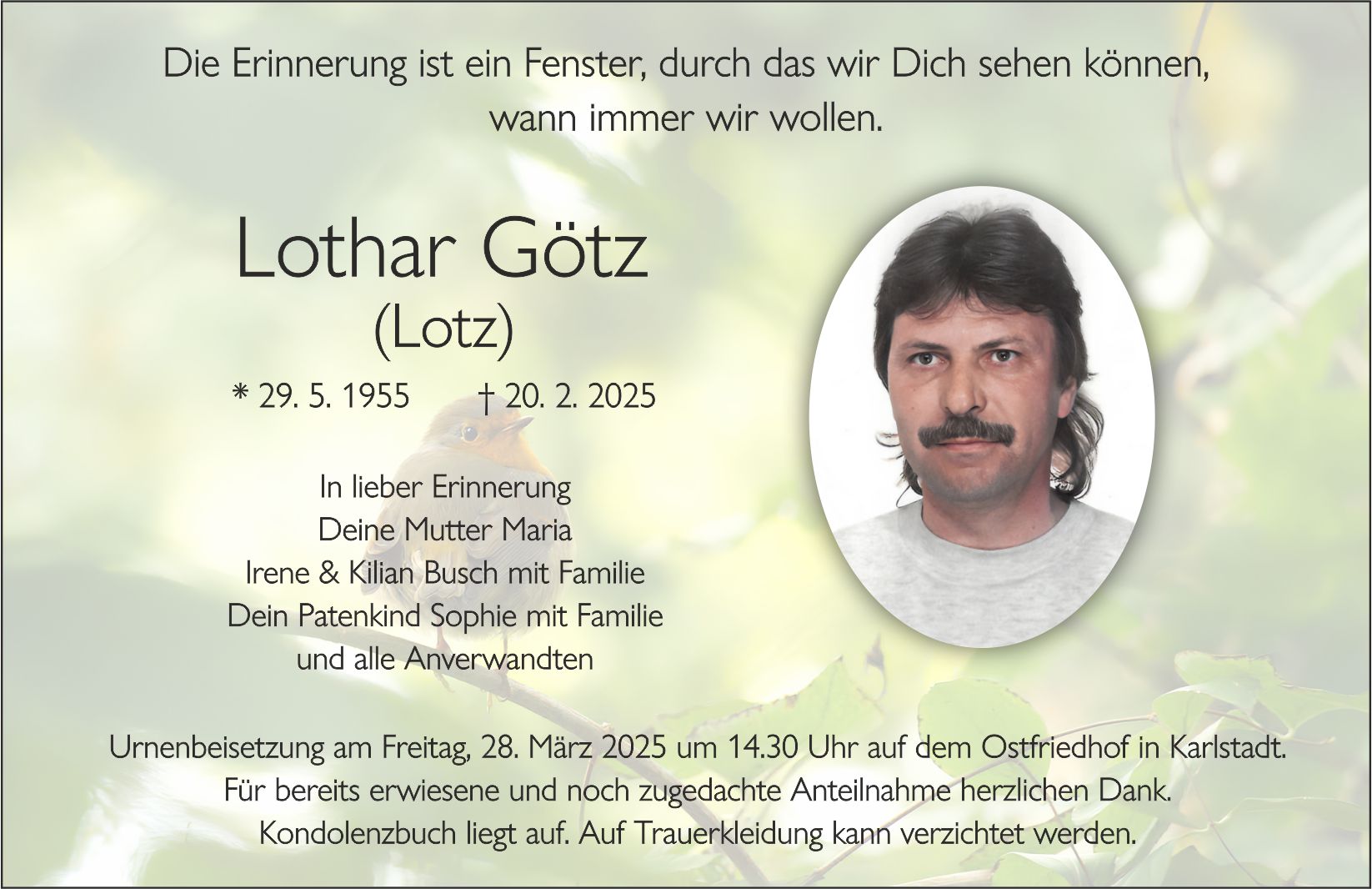 Totentafel | Bestattungen Pietät GmbH Ludwig Nicklaus & Söhne in Karlstadt