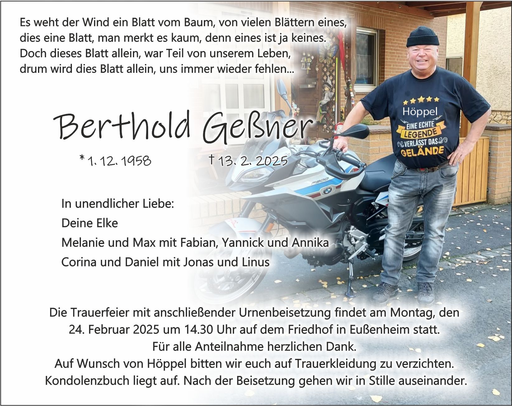 Totentafel | Bestattungen Pietät GmbH Ludwig Nicklaus & Söhne in Karlstadt