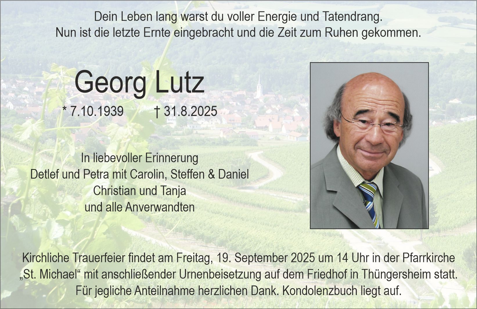 Totentafel | Bestattungen Pietät GmbH Ludwig Nicklaus & Söhne in Karlstadt