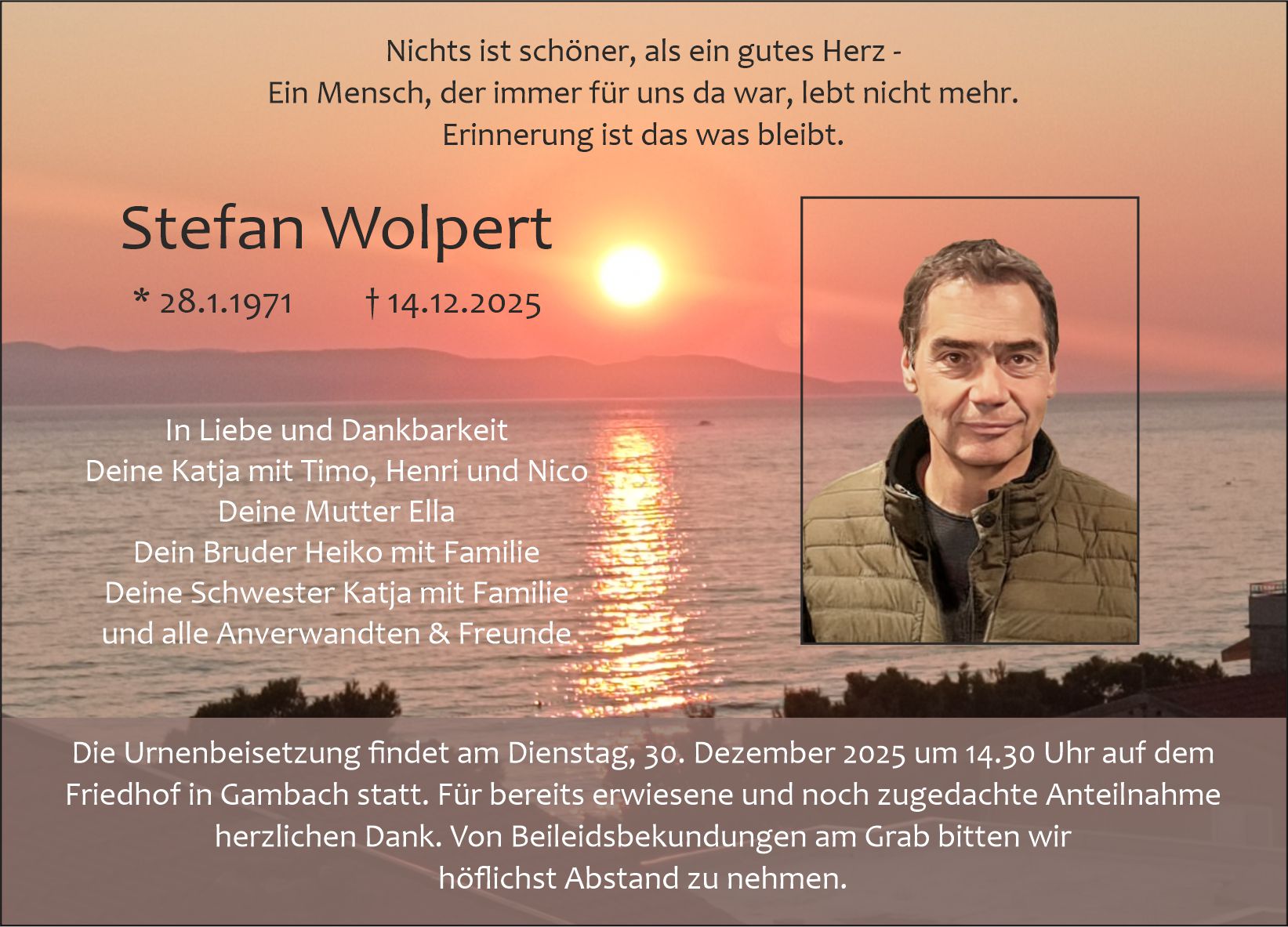 Totentafel | Bestattungen Pietät GmbH Ludwig Nicklaus & Söhne in Karlstadt